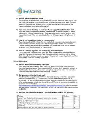 Livescribe FAQ - Q | DOCX