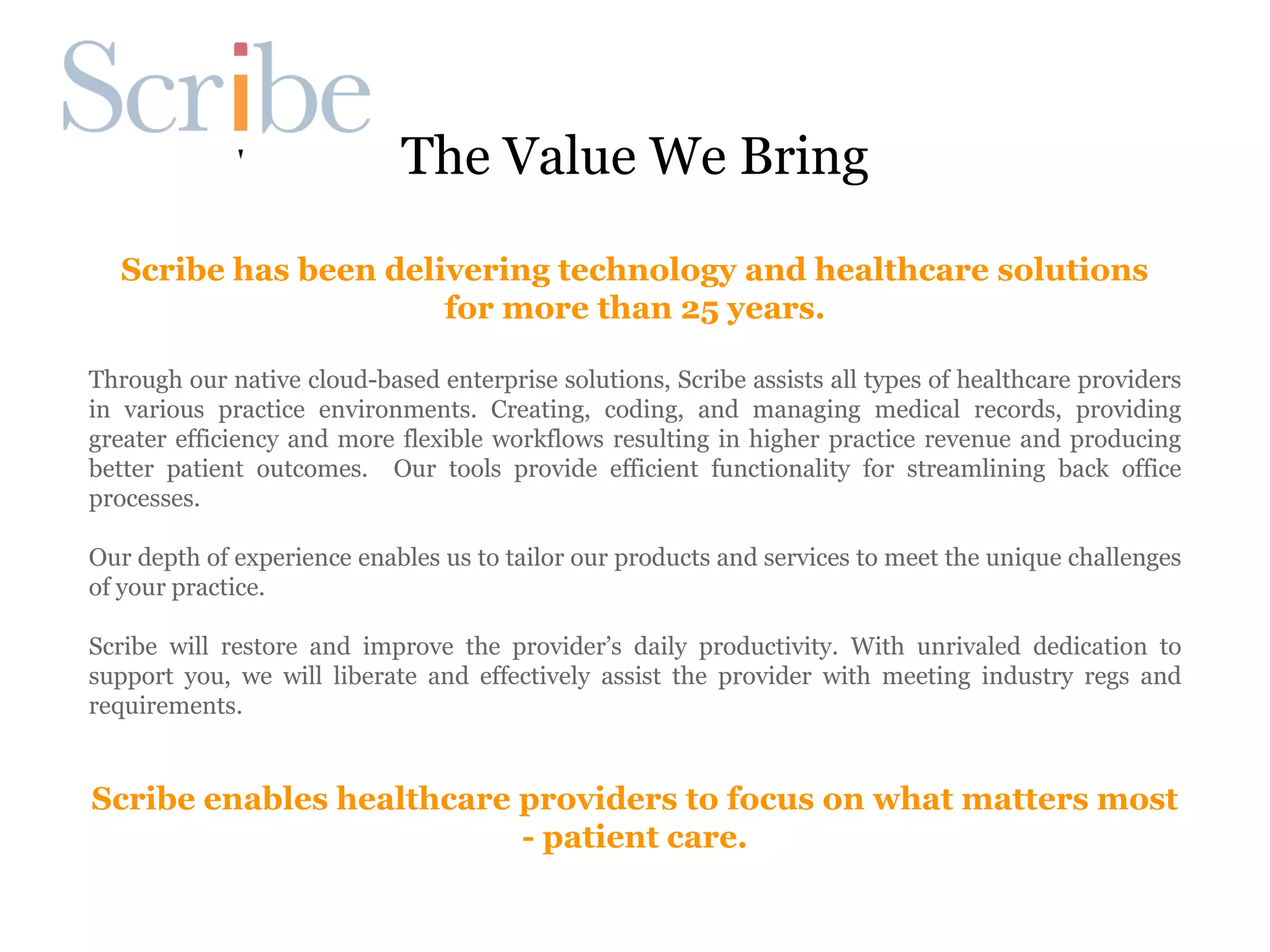 LiveScribe - Virtual Medical Scribes | PDF