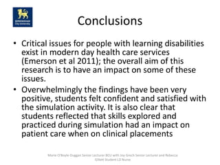 Session F - Learning disabilities: Using live simulation to explore ...