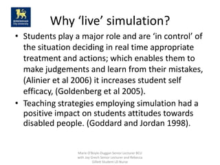 Session F - Learning disabilities: Using live simulation to explore ...