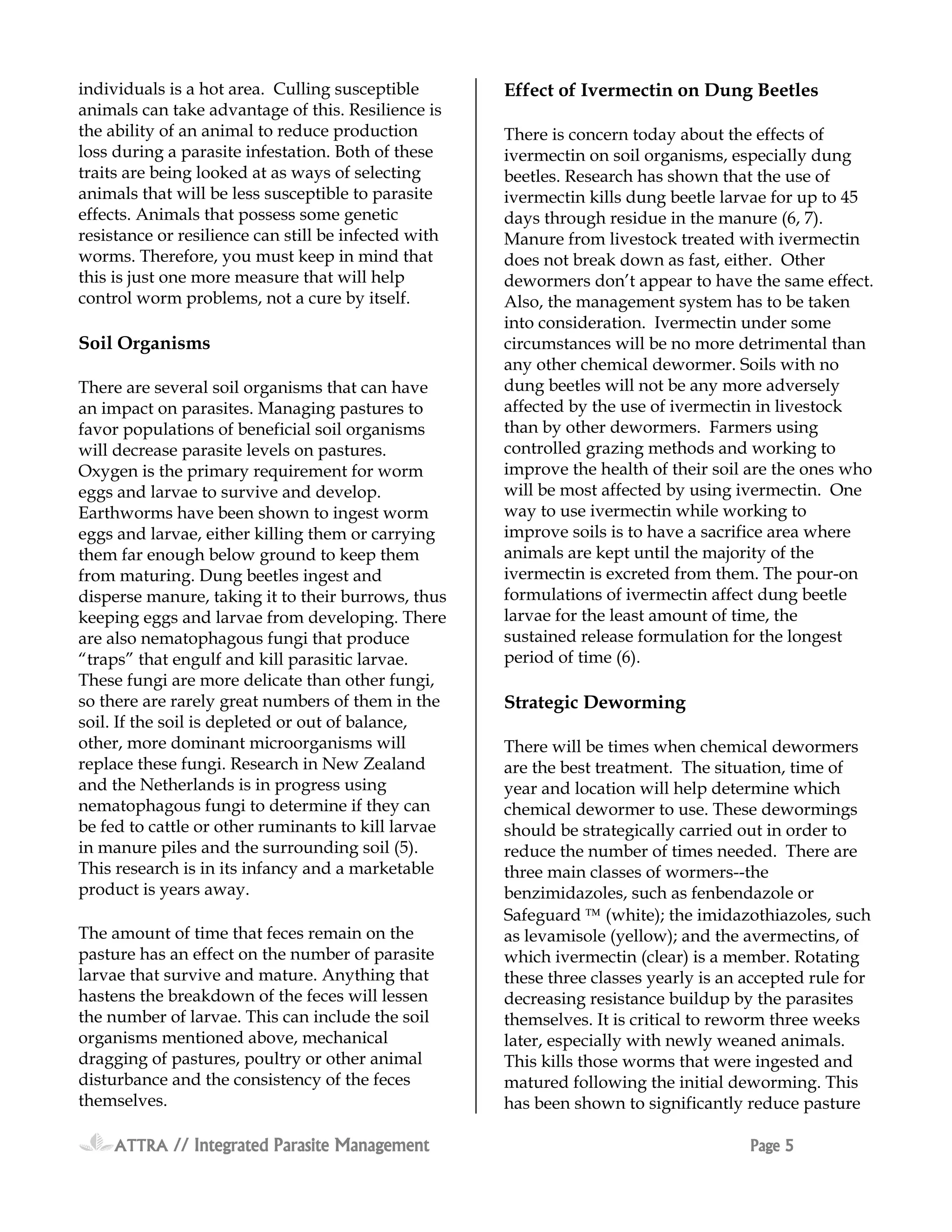 Integrated Parasite Management for Livestock | PDF