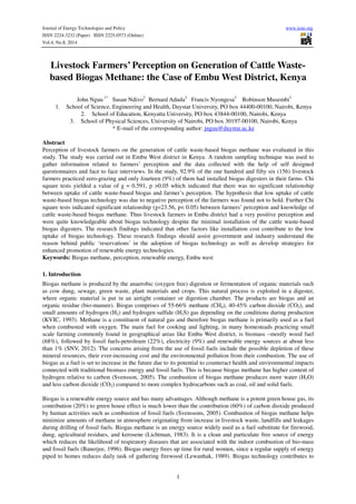 Livestock farmers’ perception on generation of cattle waste | PDF