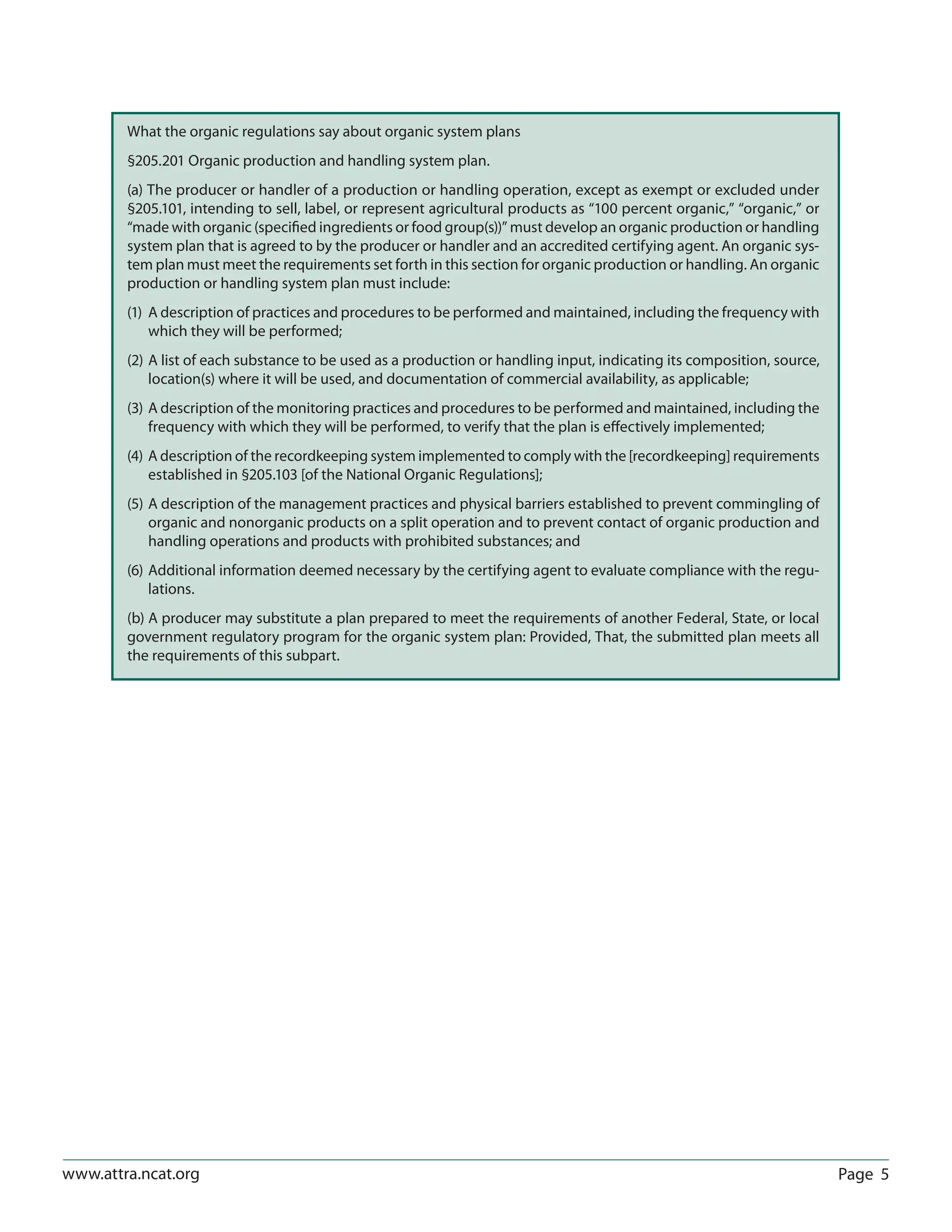 Organic System Plans: Livestock Production | PDF