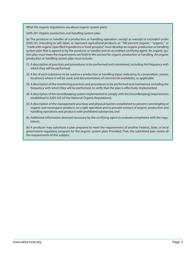 Organic System Plans: Livestock Production | PDF