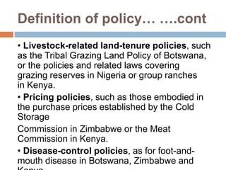 Livestock policy analysis slideshow | PPTX