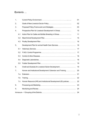 Livestock policy of odisha for finance, subsidy & project related ...