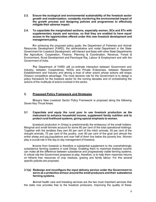 Livestock policy of odisha for finance, subsidy & project related ...