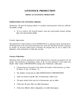 Livestock production | DOCX | Genetics | Science
