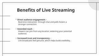 Live Streaming Your Complete Guide to Broadcasting Online | PPT