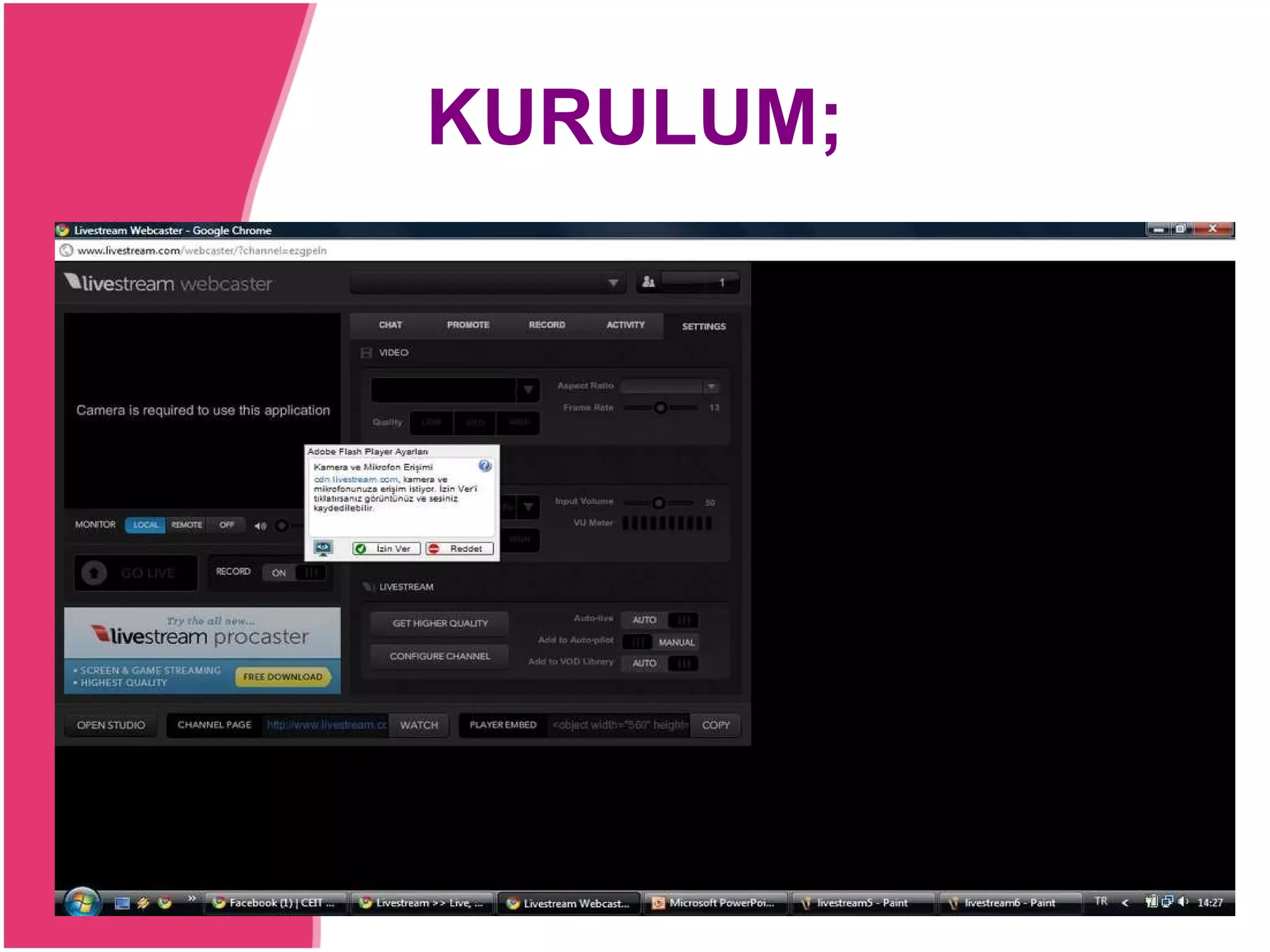 Li̇vestream sunum | PPT