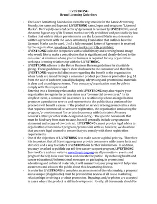 Live strong licensingguidelines2010 | PDF