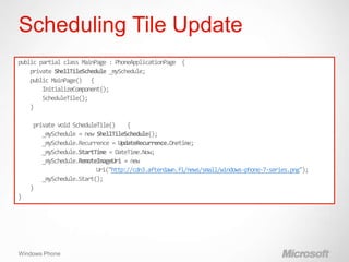 Live Tiles and Notifications in Windows Phone | PPT