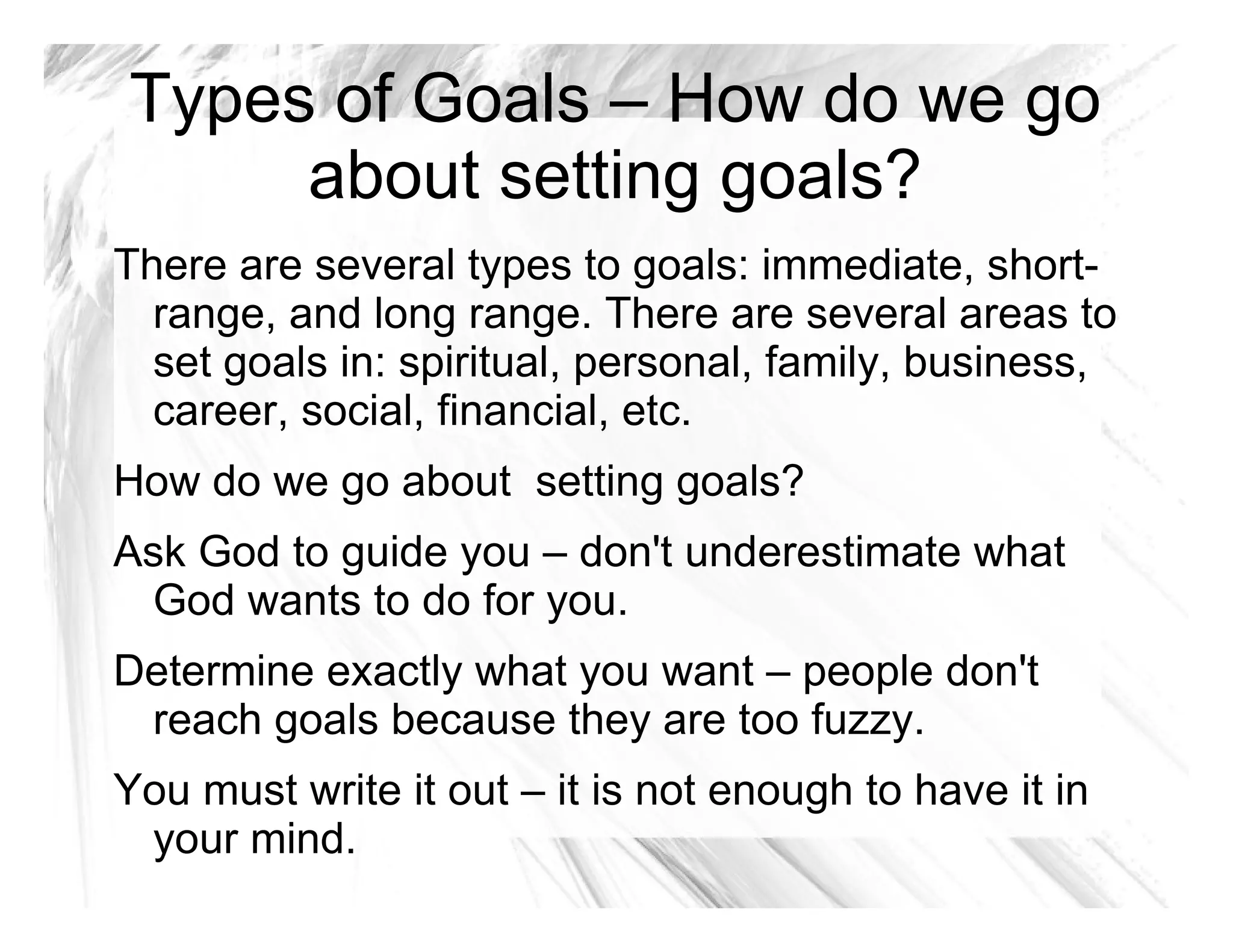 Live To Succeed Goal Setting | ODP