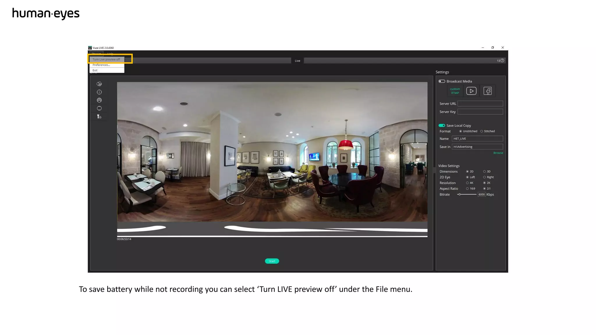 How to stream live in 3D 360 with Vuze Camera | PDF