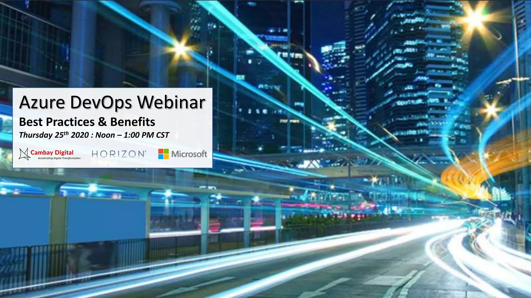 Azure DevOps Best Practices Webinar | PPTX