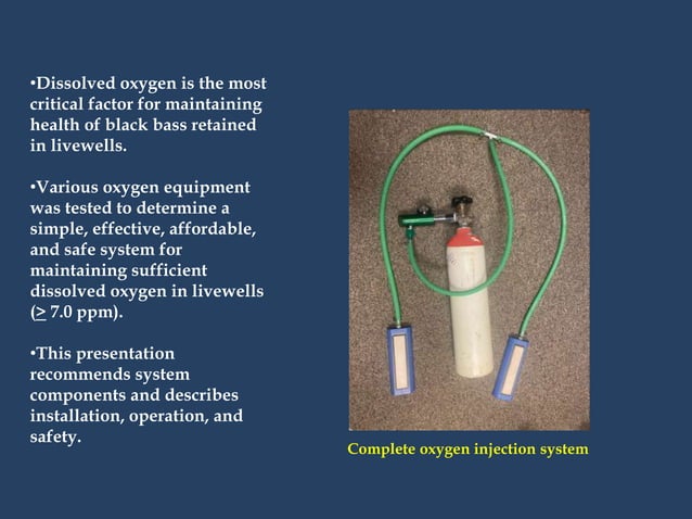 Livewell Oxygen System Tested by Texas Parks and Wildlife | PPTX ...