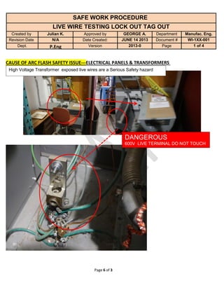 Live wire testing lock out tag out safe work procedure | PDF