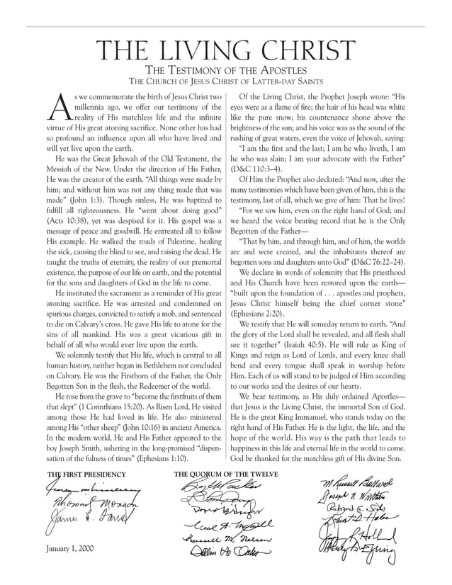 The Living Christ: The Testimony of the Apostles | PDF