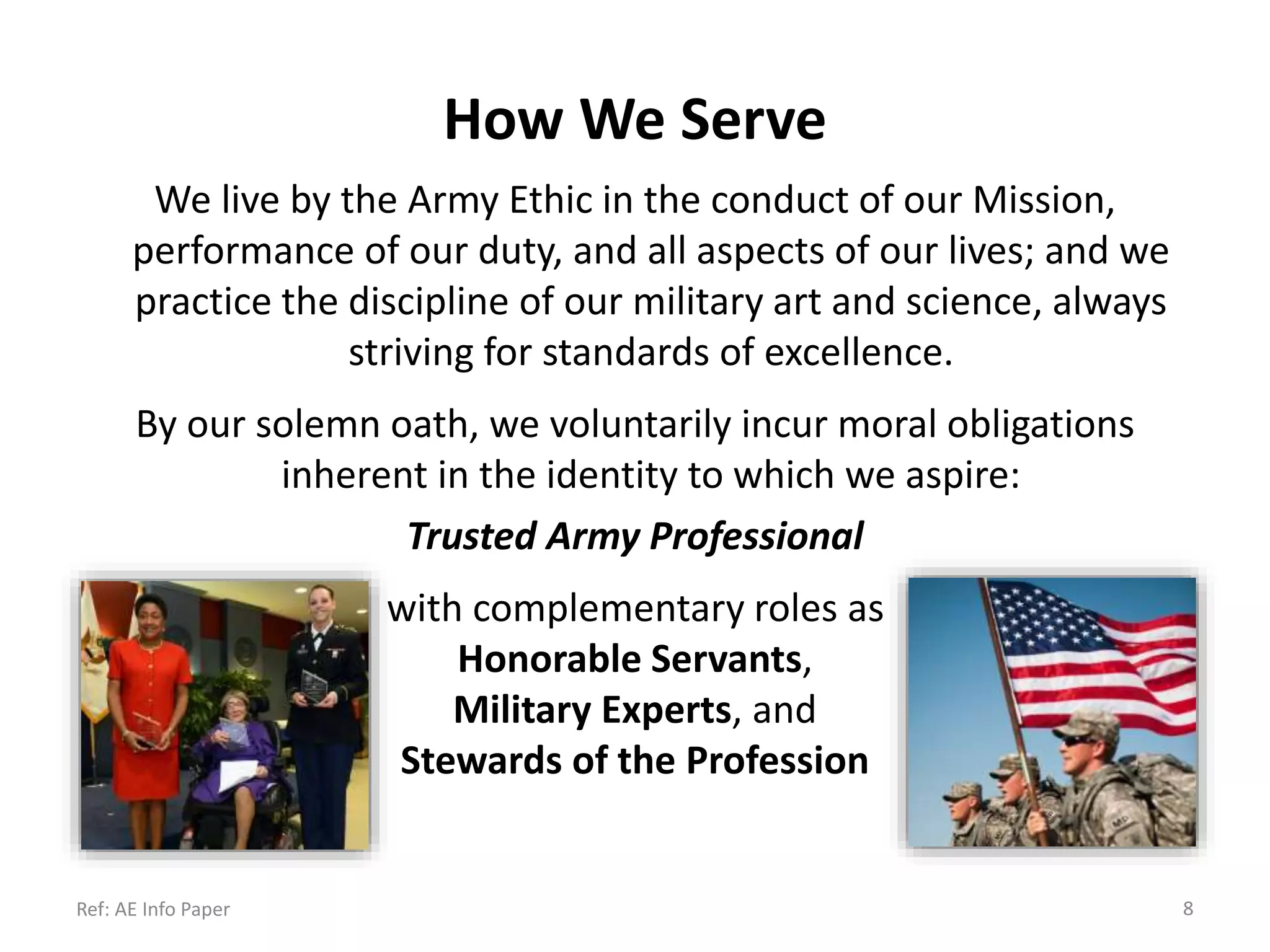 Living the-army-ethic-lesson-plan-slides | PPTX
