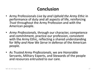 Living the-army-ethic-lesson-plan-slides | PPTX