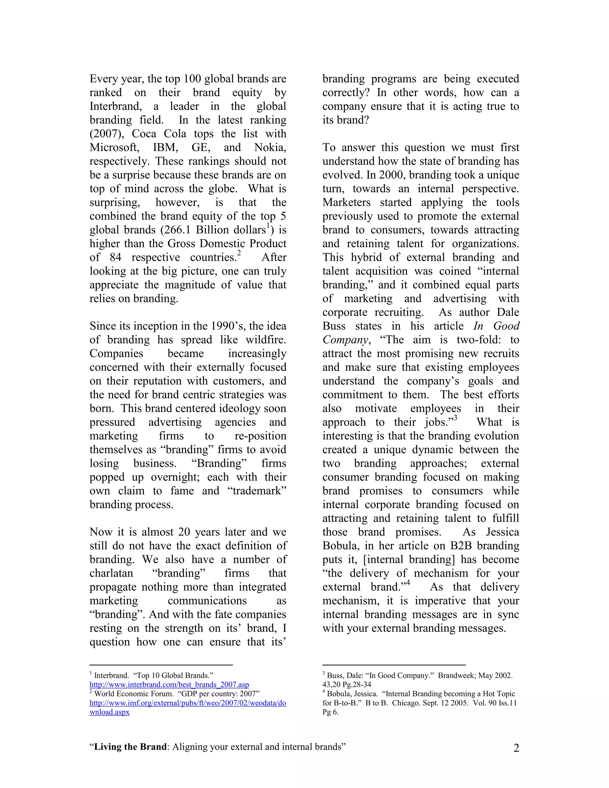 Living The Brand | PDF