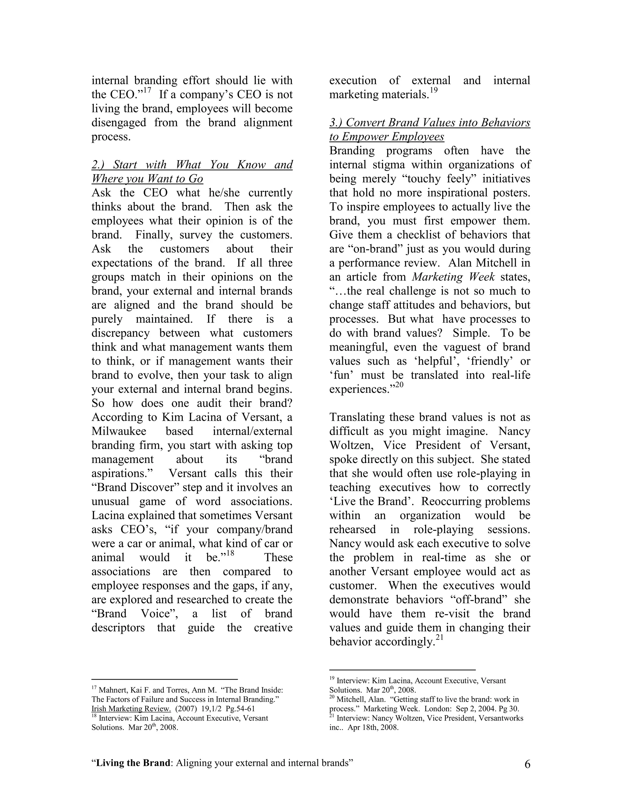 Living The Brand | PDF