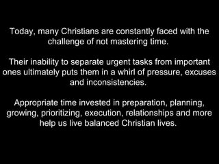 Living a balanced christian life | PPT
