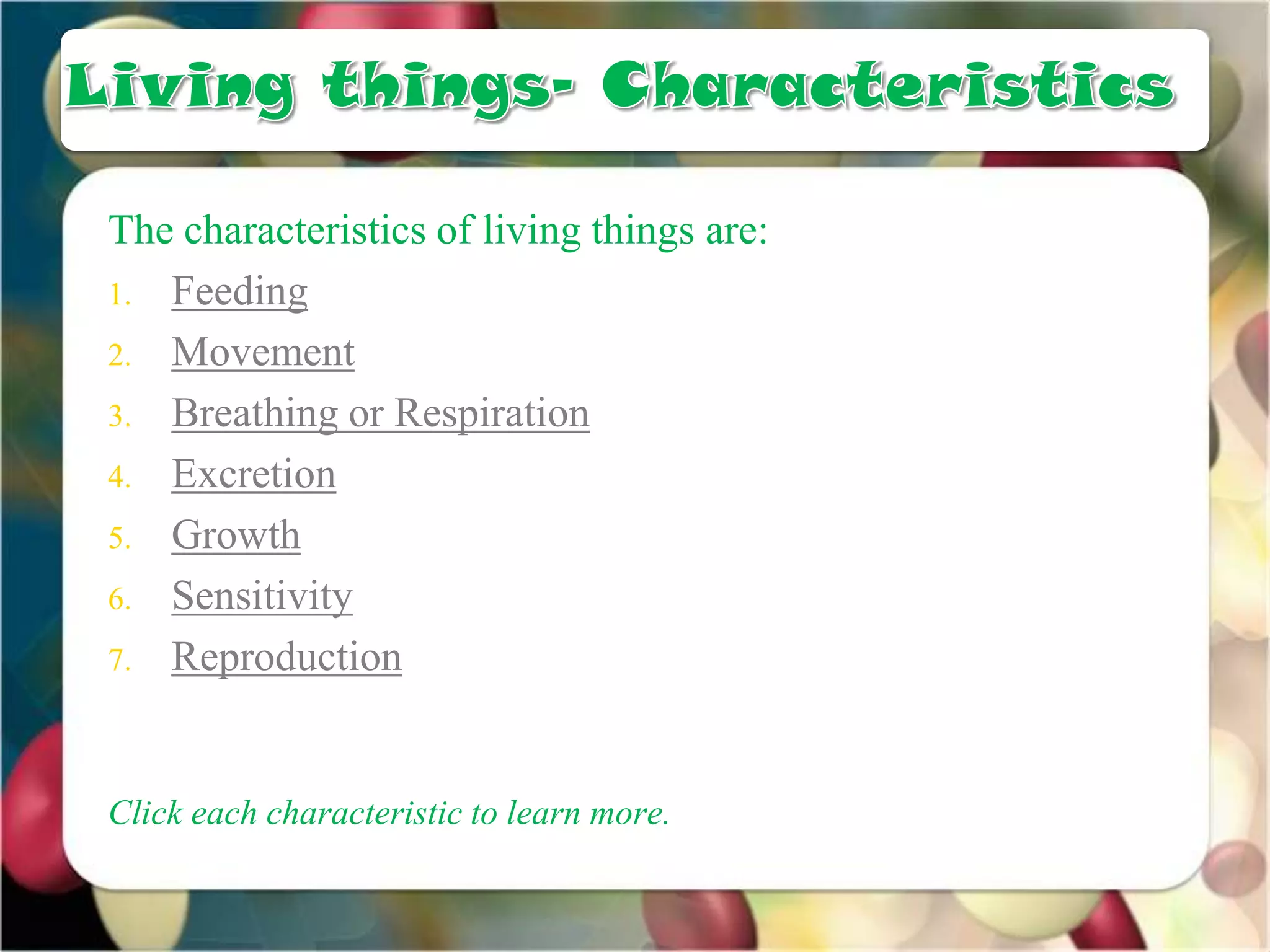 Living And Non Living Things | PPTX