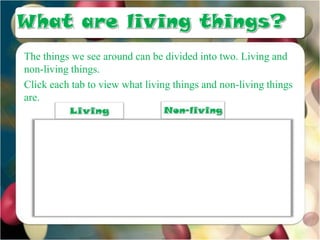 Living And Non Living Things | PPTX