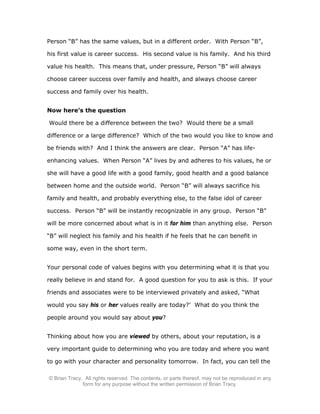 Living by Your Personal Code by Brian Tracy | PDF
