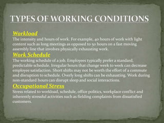 LIVING CONDITIONS OF WORK | PPTX