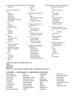 Biology- Regents Review Vocabulary - Topical | PDF