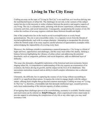 Living In The City Essay.pdf