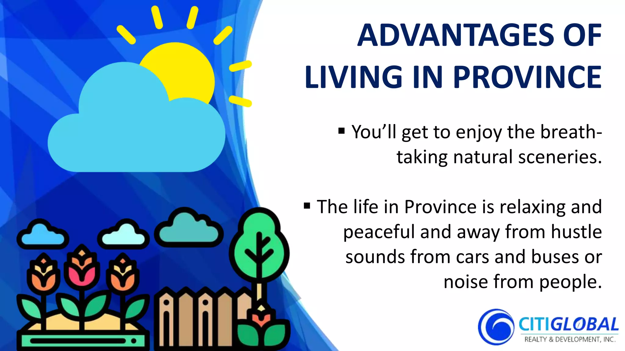 Living in the city vs living in the province | PPTX