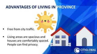 Living in the city vs living in the province | PPTX