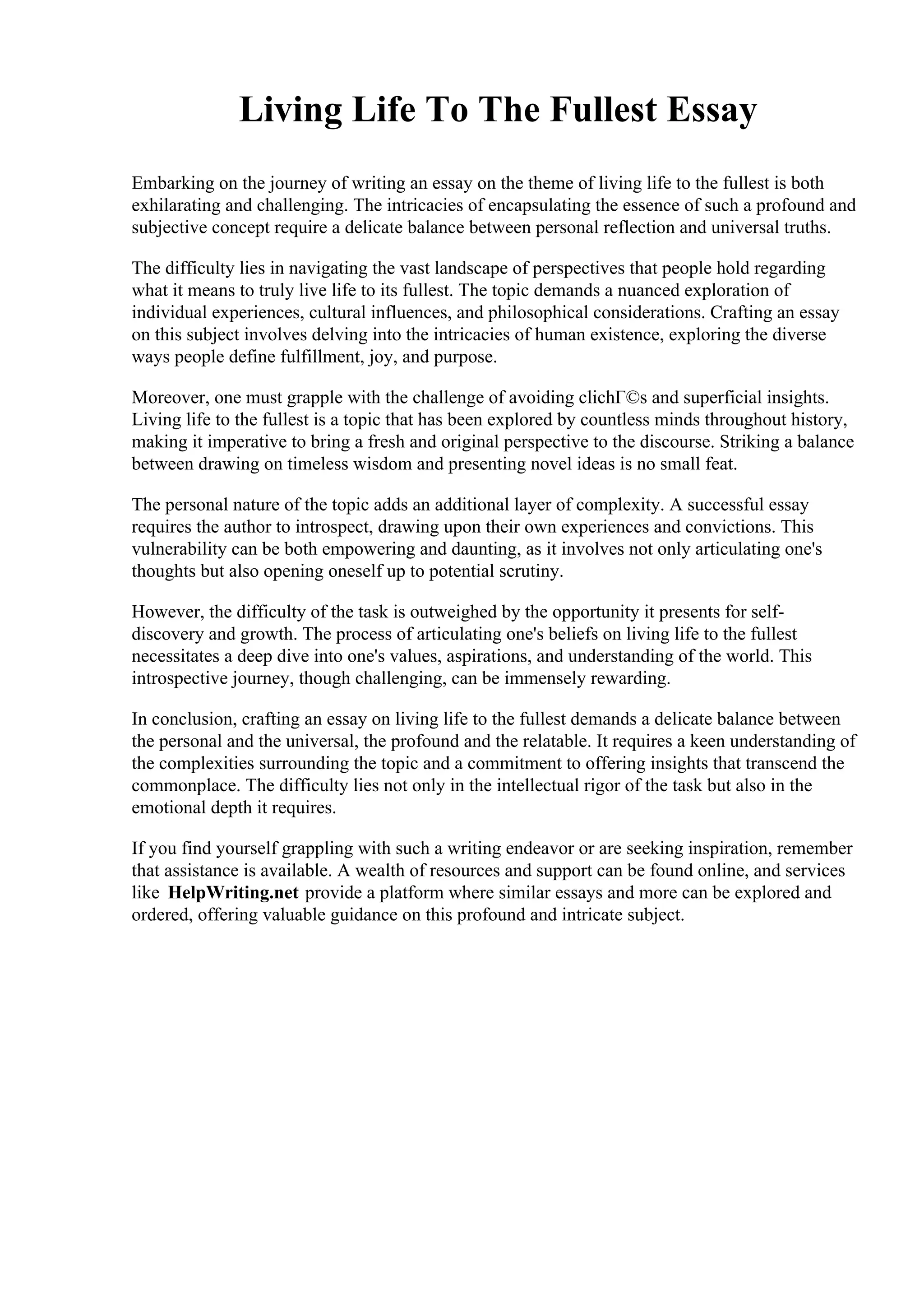 Living Life To The Fullest Essay.pdf