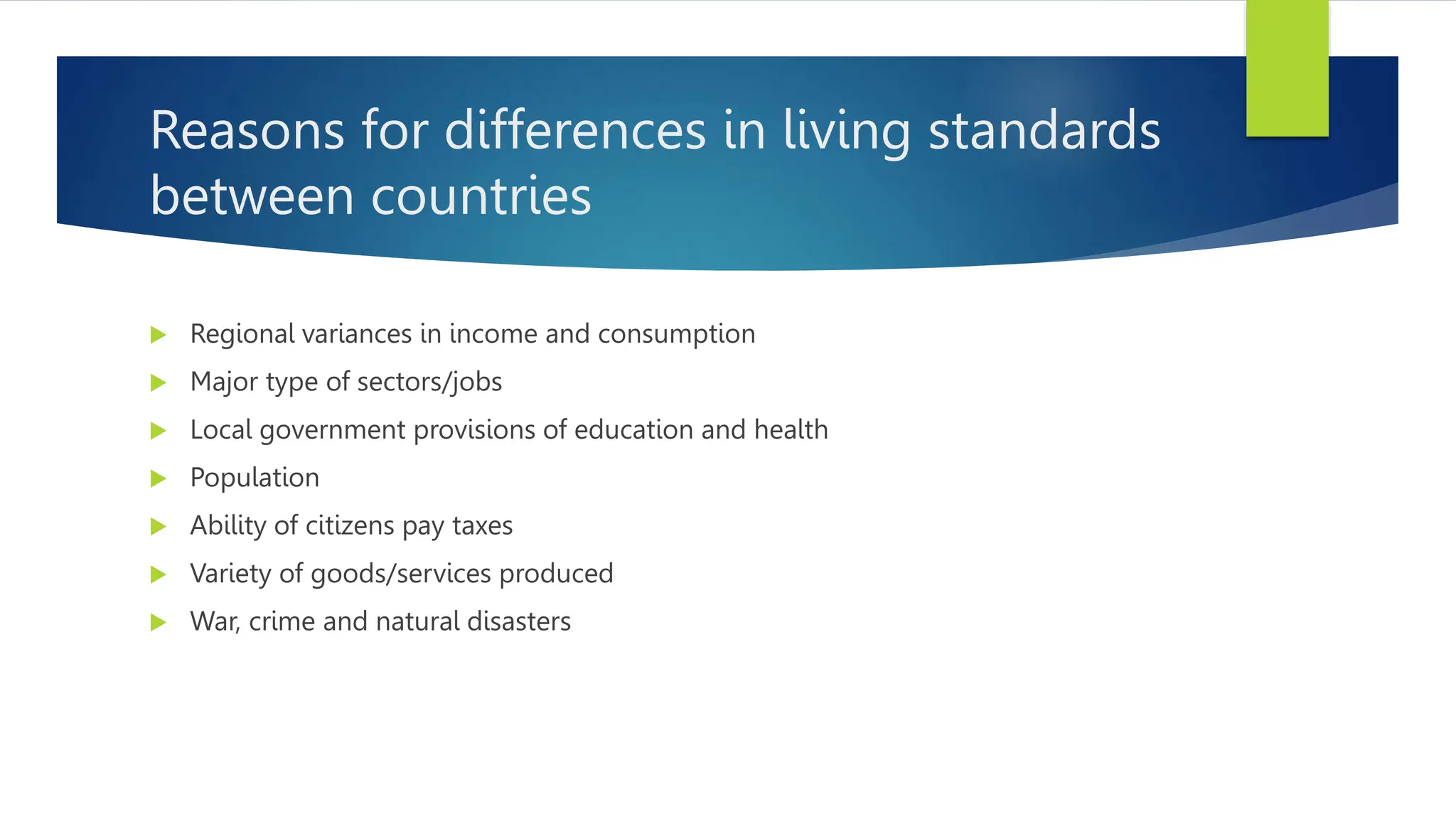 LIVING STANDARDS (A TOPIC FROM ECONOMICS) | PPTX