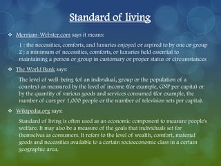 Standard Of Living Definition