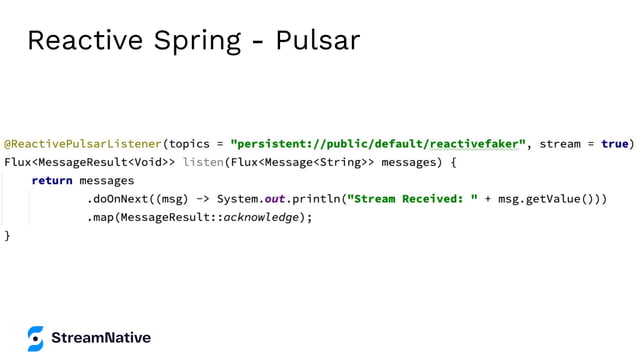 Living the Stream Dream with Pulsar and Spring Boot | PPT