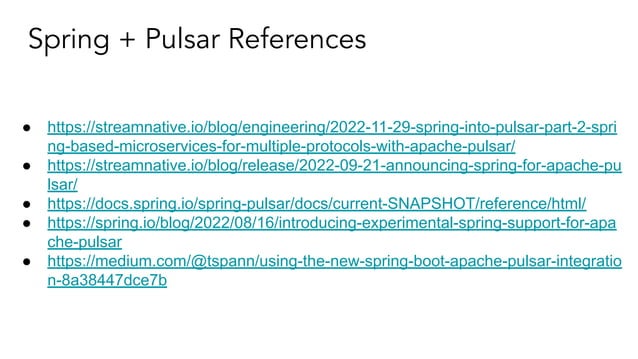 Living the Stream Dream with Pulsar and Spring Boot | PPT