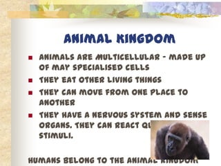 Living things, the cell and the 5 kingdoms | PPSX