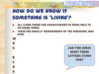 Living things, the cell and the 5 kingdoms | PPSX