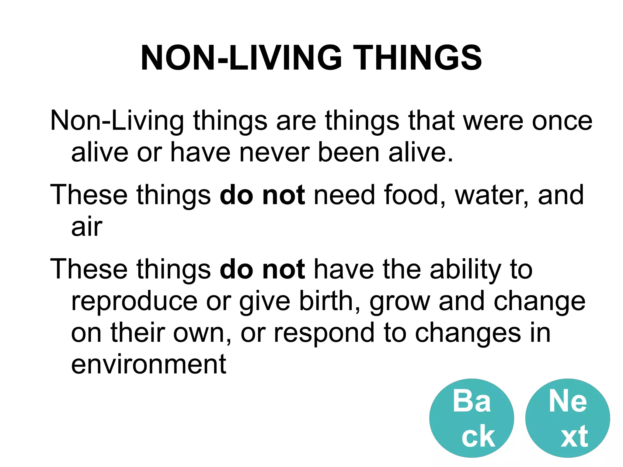 Living things and non living things learning object | ODP | Biological ...