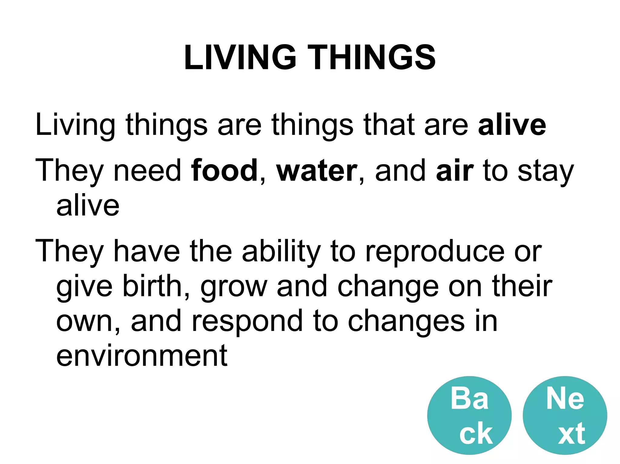 Living things and non living things learning object | ODP | Biological ...