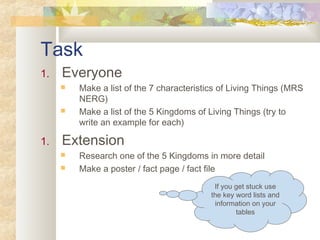 Living things power point | PPT | Biological Sciences | Science