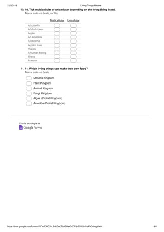 Living things Review | PDF