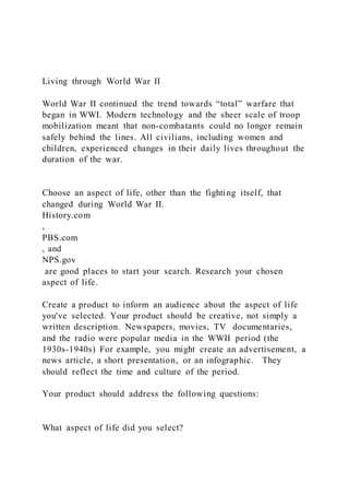 Living through World War IIWorld War II continued the trend | DOCX