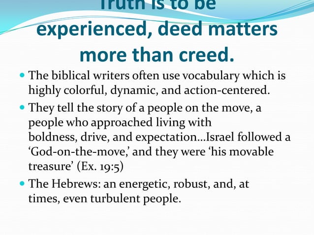 Living truth - the Hebraic Mindset | PPT