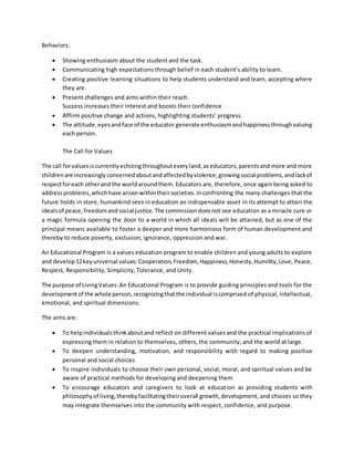 Living values | DOCX | Parenting | Family and Relationships