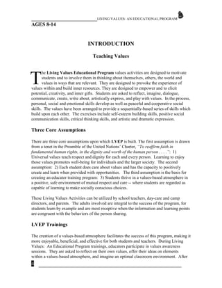 Living values activities for children ages 8 - 14 | PDF